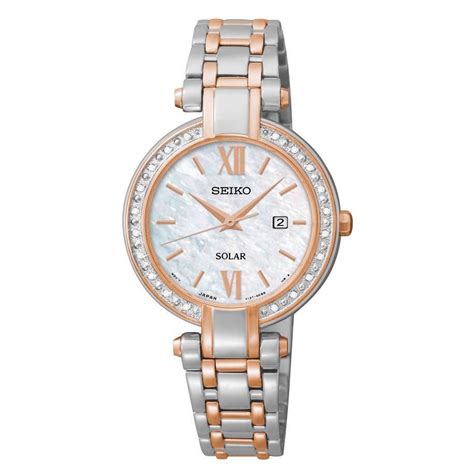 New Seiko Womens Analog Display Quartz Two Tone Watch Style Sut184
