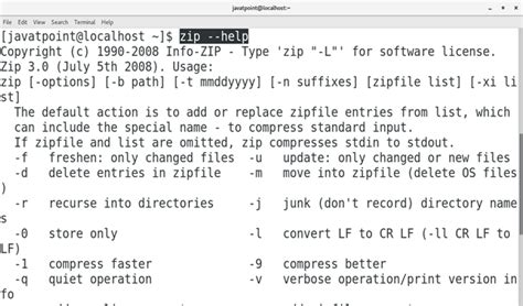how to zip and unzip directories on centos javatpoint