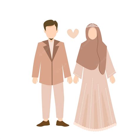 Premium Vector Cute Muslim Couple Wearing Hijab Cartoon Character For