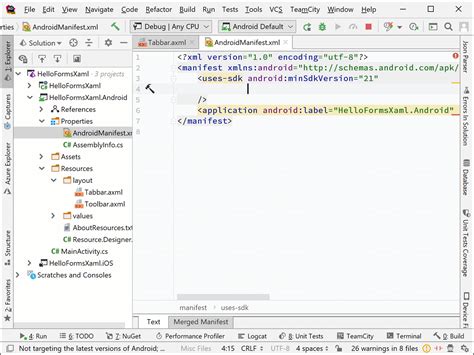 androidmanifest xml logcat and android profiling xamarin android in
