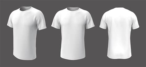 Mockup Kaos Lengan Pendek Putih Kosong Di Depan Tampilan Samping Dan