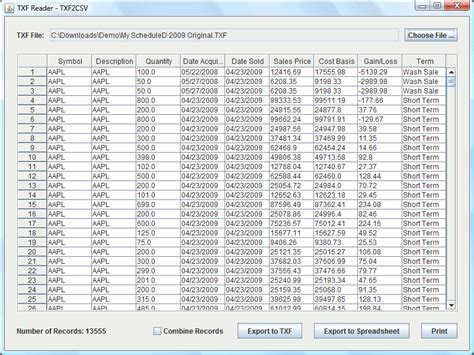 convert txf file pdf