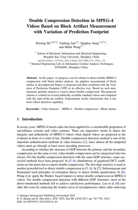 pdf double compression detection in mpeg 4 videos based on block