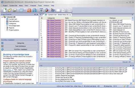 tutorial creating a project and importing a content set