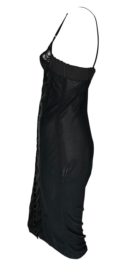 S S 2003 Dolce And Gabbana Sex And Love Runway Sheer Bustier Black