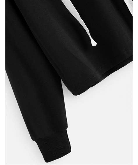 Womens Crop Hoodie Long Sleeve Letter Print Pullover Sweatshirt