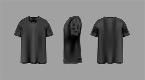 T Shirt Template Set Front Side Back View Mockup 2800355 Vector Art