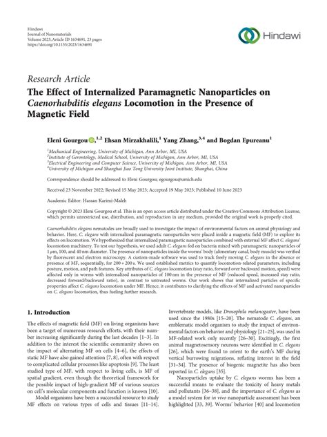 Pdf The Effect Of Internalized Paramagnetic Nanoparticles On