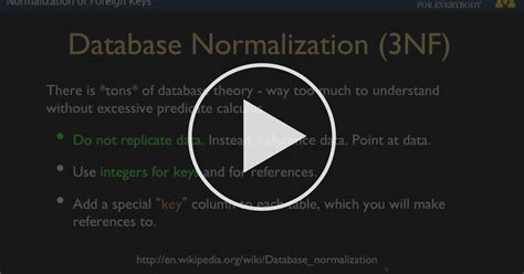 normalization and foreign keys database design coursera
