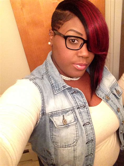 Side Shaved Hairstyle Red On Black Keyshia Kaoir Lines Side