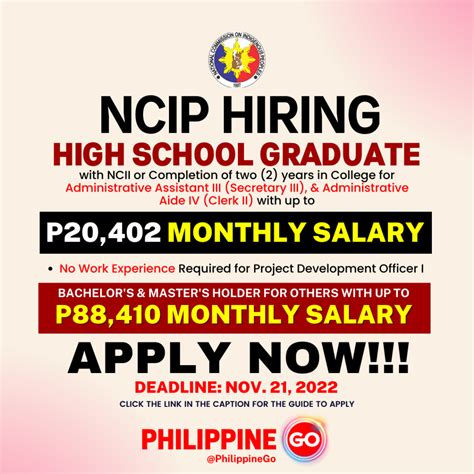 Ncip Hiring Job Openings Until May 23 2022 Philippine Go