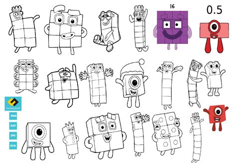 Numberblocks Bundle Svg Silhouette Cut Filesclipart Etsy