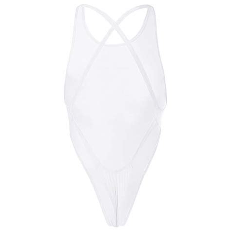 Mens One Piece Mankini Bodysuit High Cut Criss Cross Backless Thongs