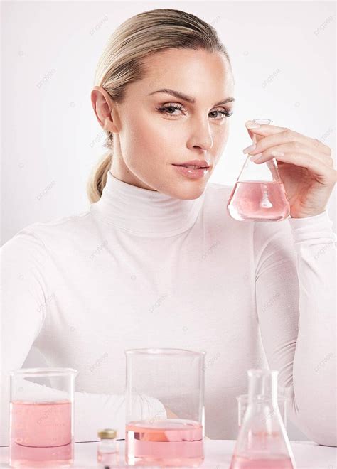 Beautiful Woman Creating Potion On White Background Product Medical