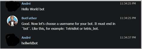creating your hello world bot in telegram with node js