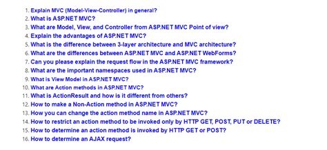mvc interview questions and answers dot net tutorials