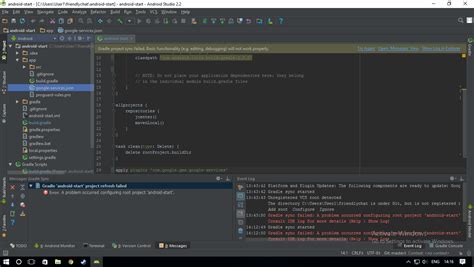 git firebase tutorial 1 friendly chat error occurred
