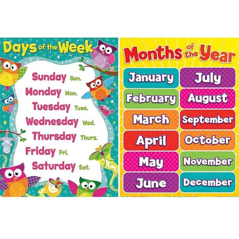 wildmark day of the week and months of the year name printed
