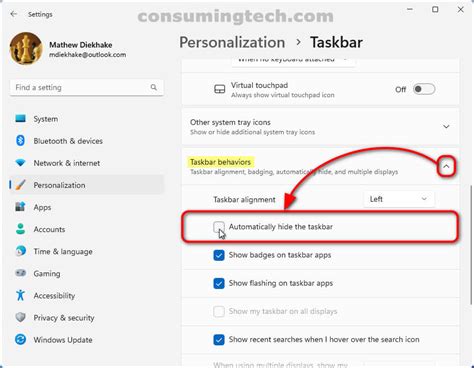 Enable Disable Automatically Hide Taskbar In Windows 11