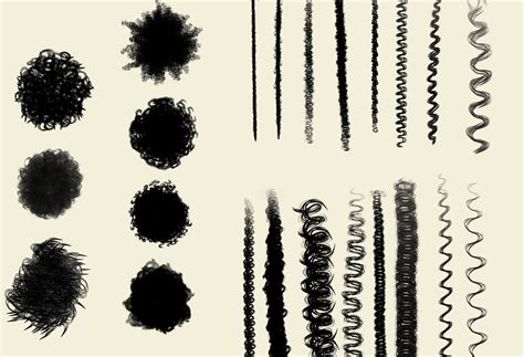Artstation Curly Hair Brush Set For Procreate Brushes