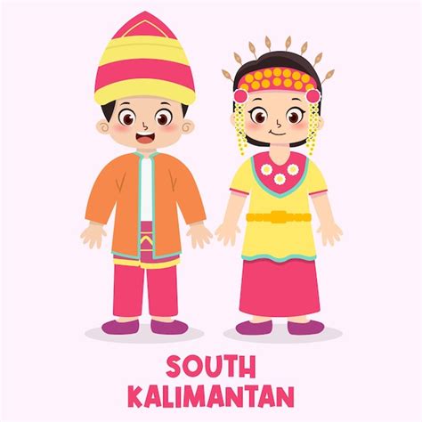 Premium Vector Traditional Indonesian Clothes From South Kalimantan