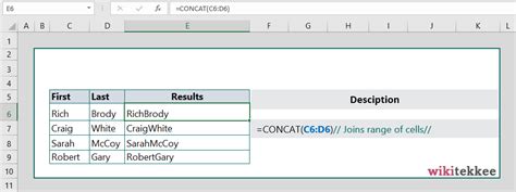 excel concat function 10 examples part i wikitekkee