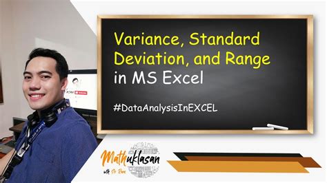 variance standard deviation and range in excel data analysis in
