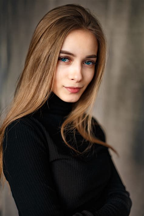 Wallpaper Ivan Losev Women Indoors Blue Eyes Portrait Display