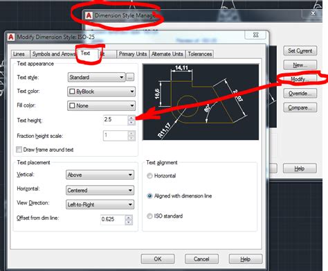 solved dimension text size autodesk community
