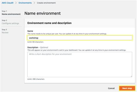 create a cloud9 instance for development workshop deploying
