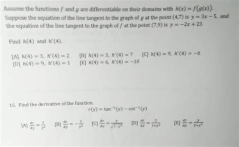 Solved Assume The Functions F And G Are Differentiable On