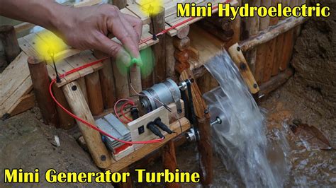 Mini Hydroelectric Construction With Mini Generator Youtube