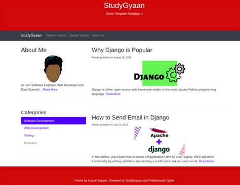 django bootstrap 4 integrate template example django tutorial