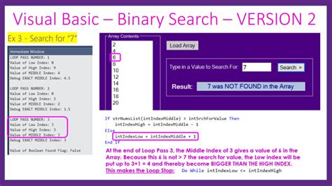 vb binary search of an array passy world of ict