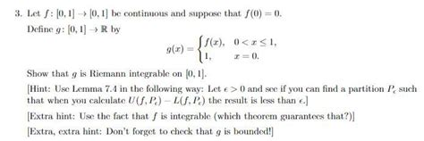 Solved 3 Let F [0 1]→[0 1] Be Continuous And Suppose That