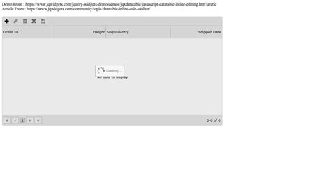 datatable with create remove and update commands