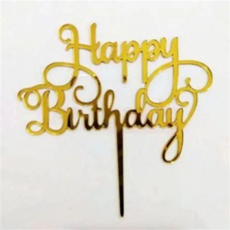 Golden Acrylic Happy Birthday Tag For Cake Topper At Rs 25 Piece In Pune