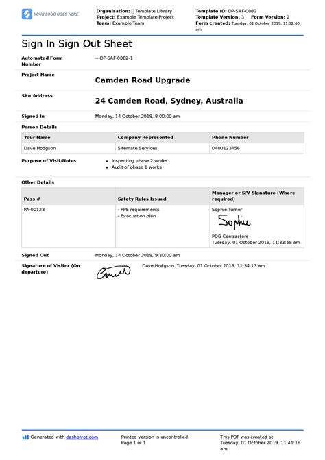 construction site sign in sheet template better than paper excel pdf
