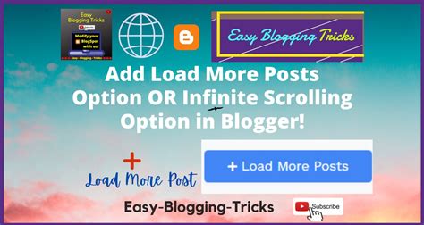 how to add load more posts or infinite scrolling option or icon in