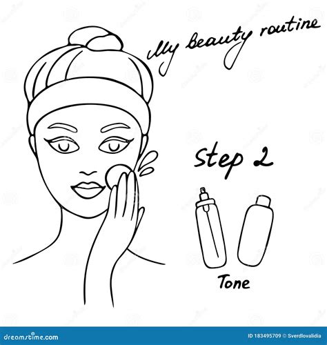 My Daily Routine Skin Care Illustration Correct Order To Apply Skin