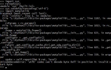 python 2 7 importar matplotlib parece un error de unicodecodeerror