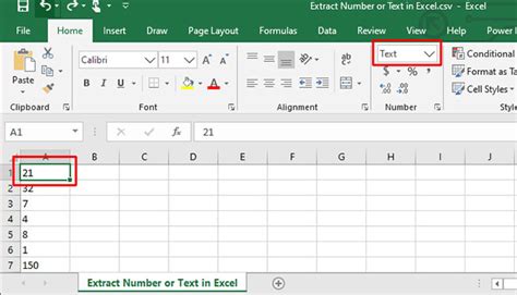 how to extract numbers or text from excel
