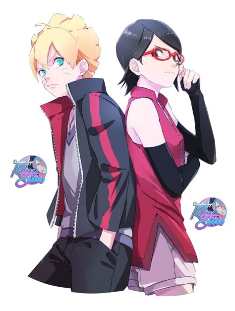 Boruto Uzumaki Y Sarada Uchiha Render By Kingstarunivrs On Deviantart