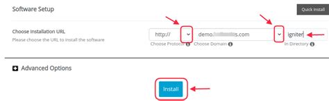 how to install codeigniter using softaculous in cpanel