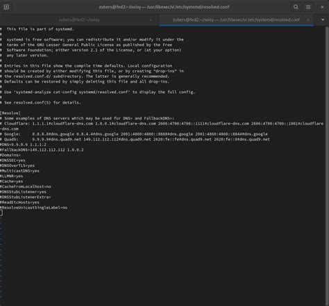 help edit systemd resolved dns over tls r fedora