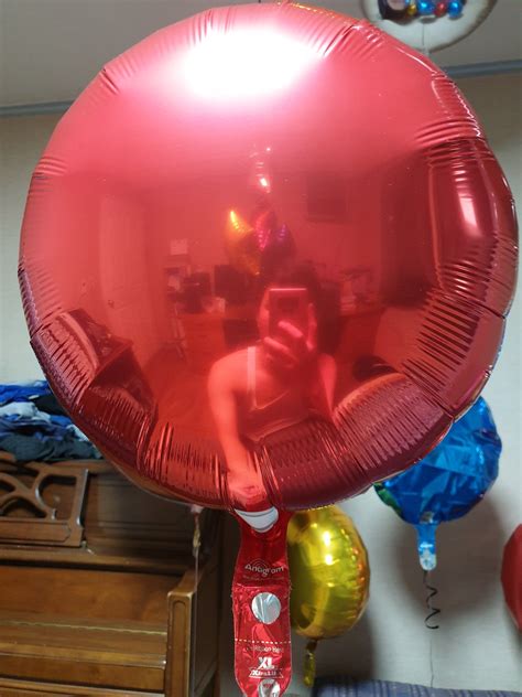 Anagram Red Round Mylar Foil Balloon Inflated With Helium Balloons