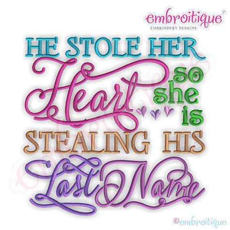 He Stole Her Heart So She Is Stealing His Last Name Bold Etsy