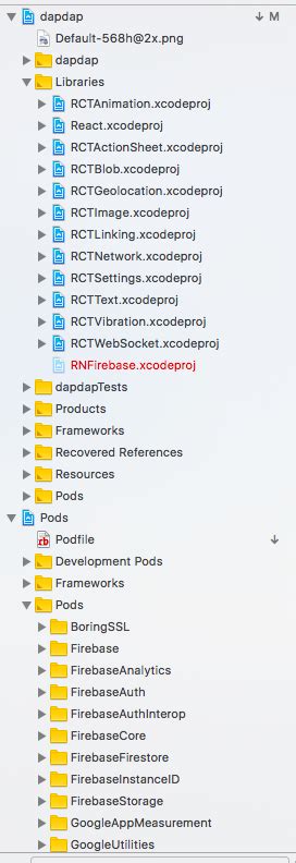 xcode library not found for lrnfirebase react native stack overflow