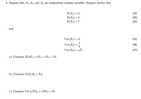 4 suppose that x1 x2 and x3 are independent random