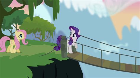 image rarity and fluttershy crossing bridge s4e03 png my little